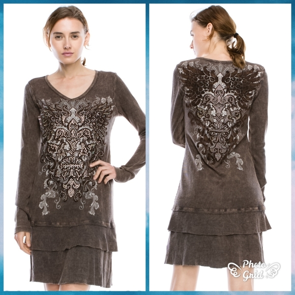 Vocal | Dresses | New Vocal Dress Rhinestone Wings Fleur Large | Poshmark